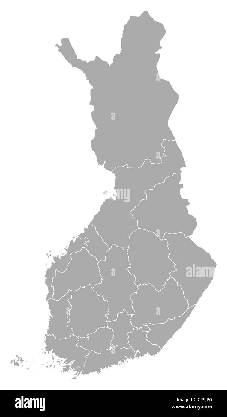 Political map of Finland with the several regions Stock Photo - Alamy