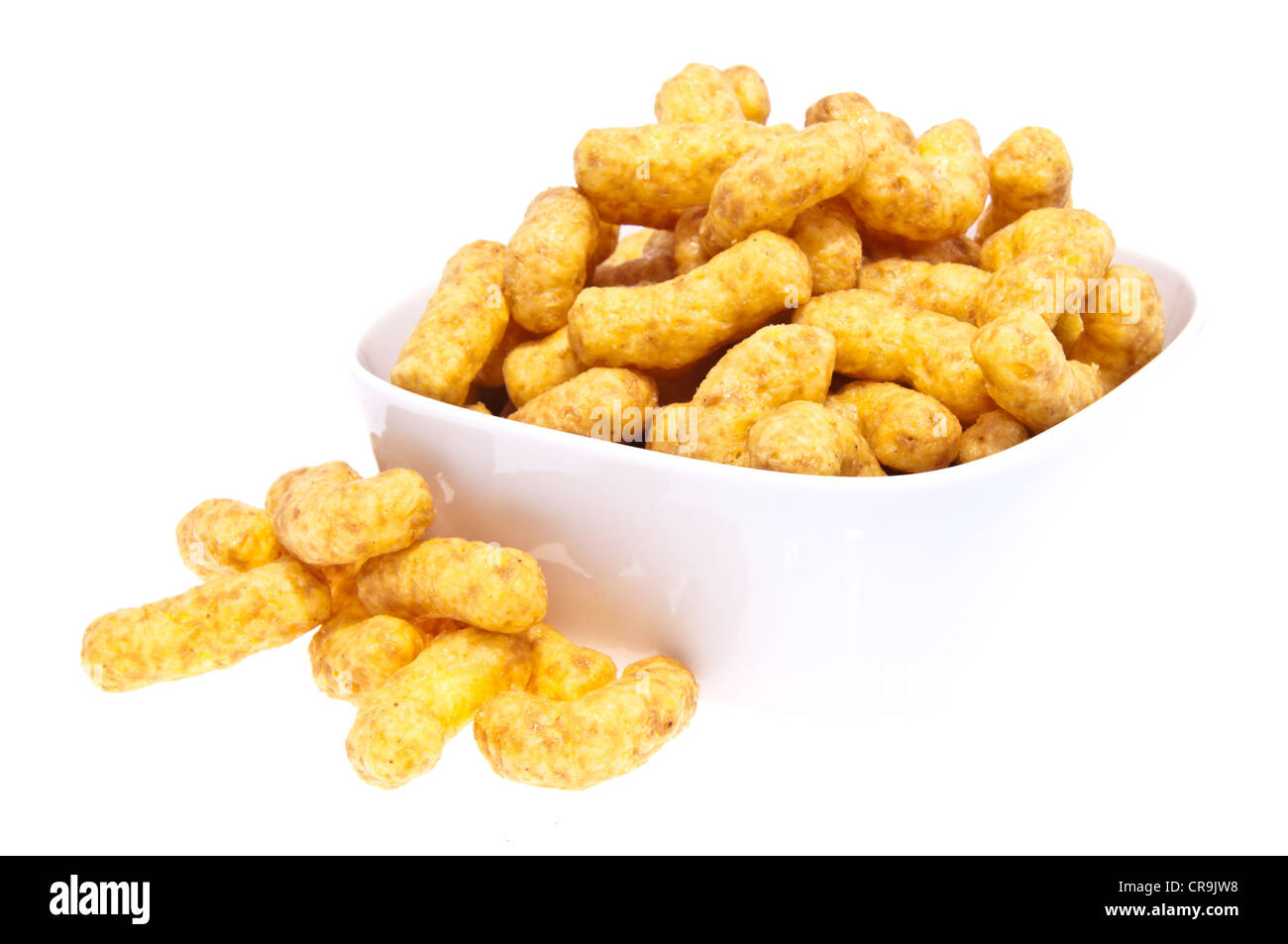 Peanut snacks in a bowl isolated on white background Stock Photo - Alamy