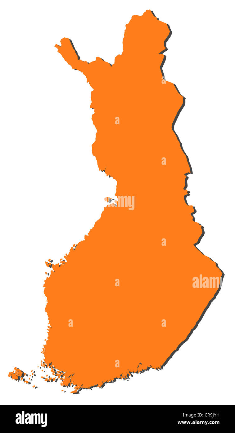 Political map of Finland with the several regions Stock Photo - Alamy