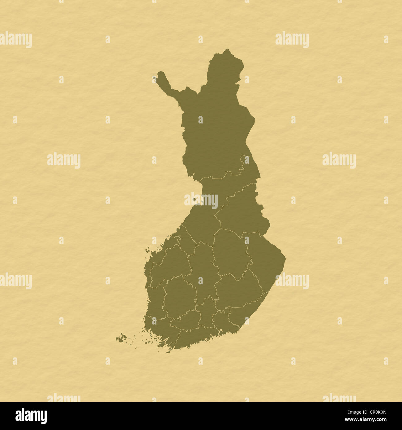 Political map of Finland with the several regions Stock Photo - Alamy