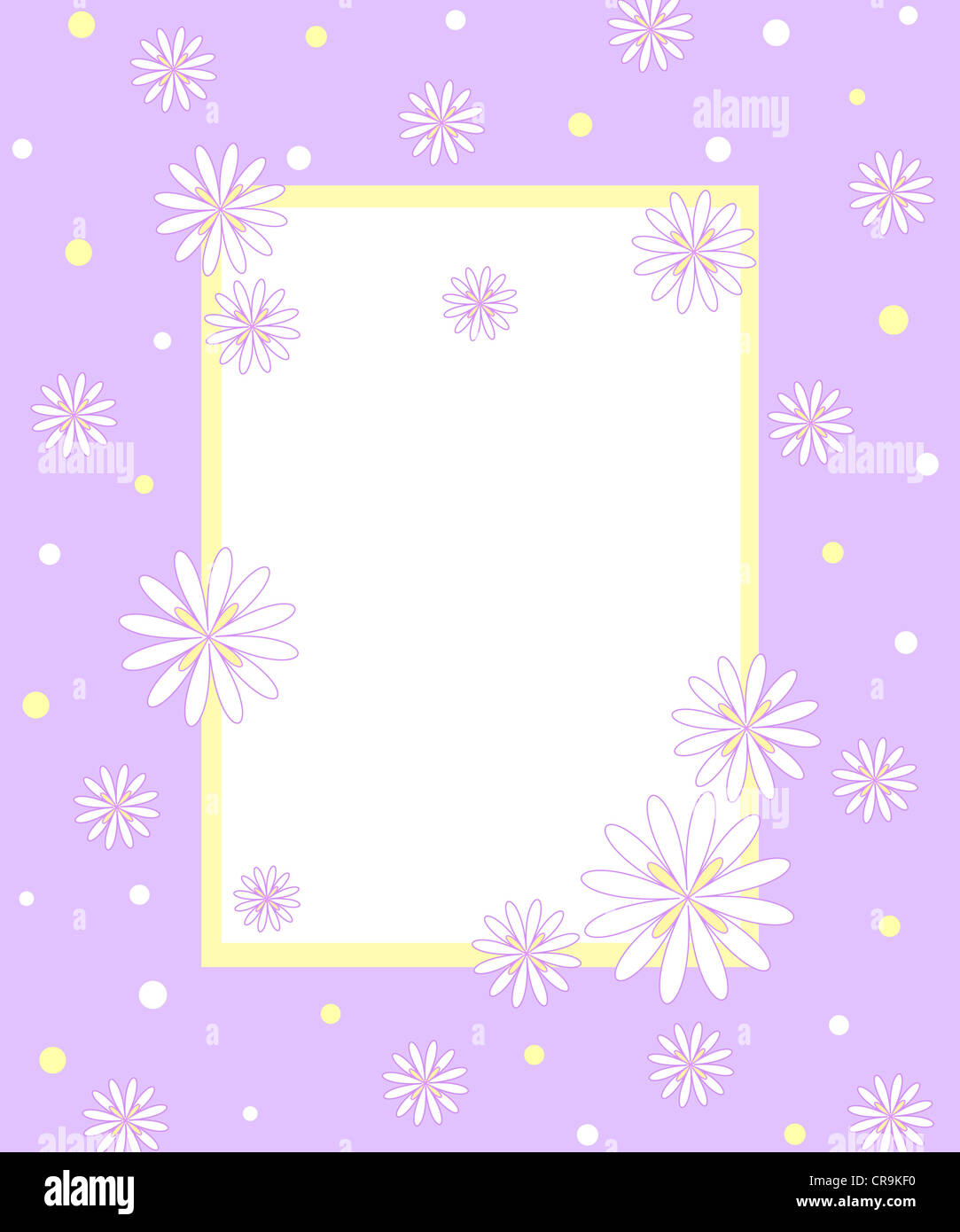 Floral pattern with violet frame Stock Photo - Alamy