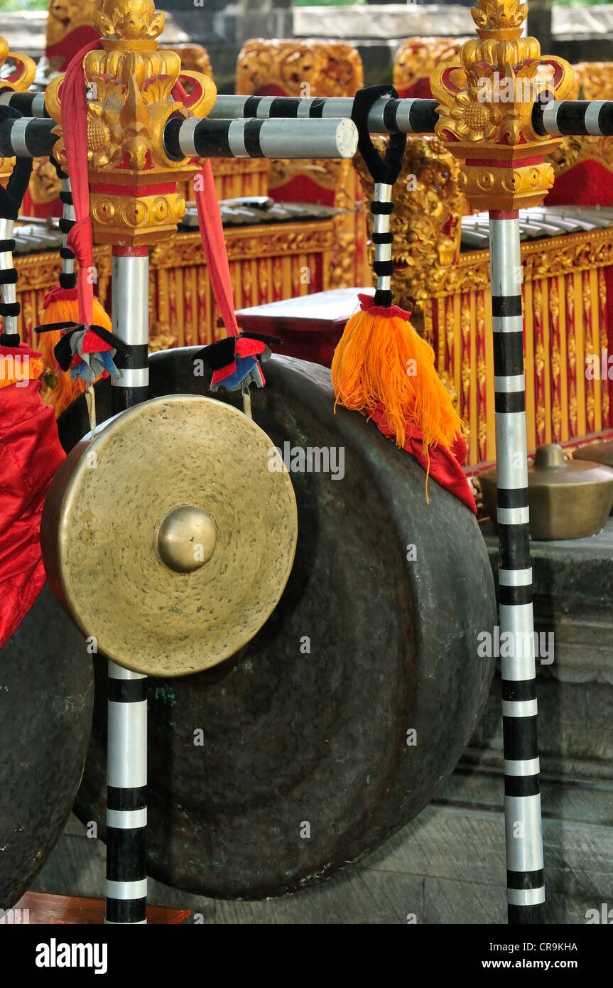 Musical instruments in the Ponjok Batu Temple, Bali, Indonesia Stock ...