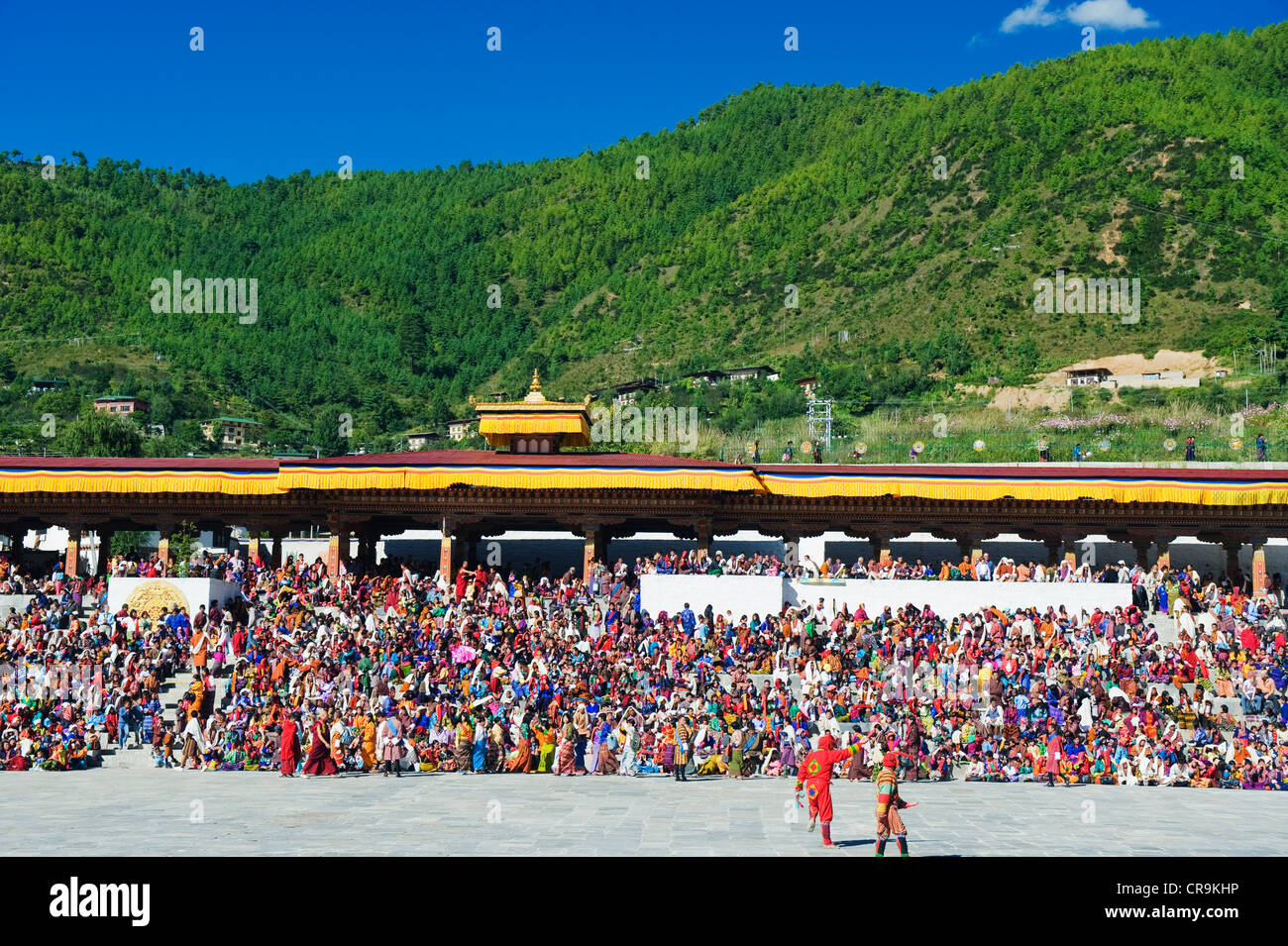 Autumn Tsechu festival at Trashi Chhoe Dzong, Thimpu, Bhutan, Asia ...