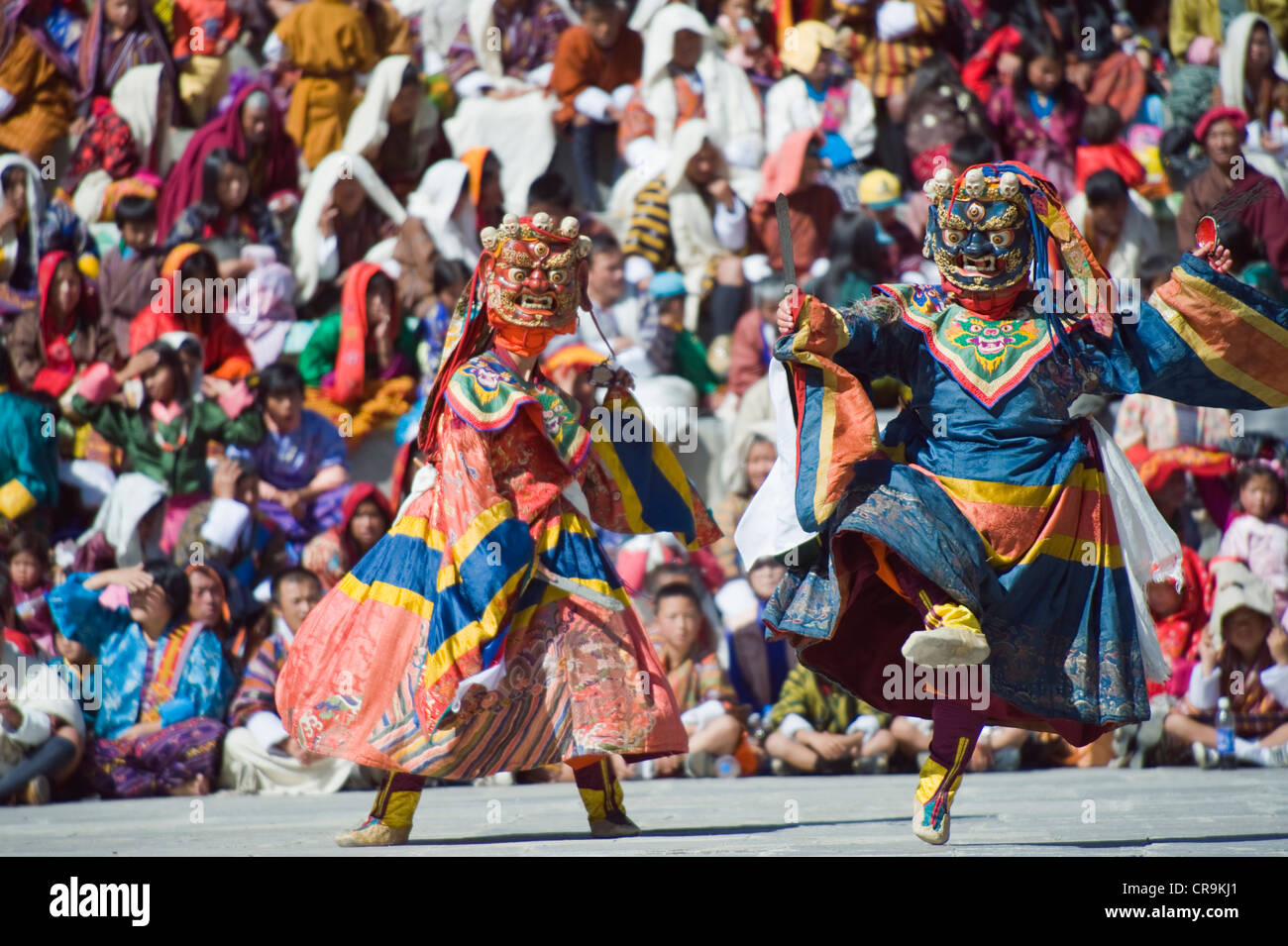 Autumn Tsechu festival at Trashi Chhoe Dzong, Thimpu, Bhutan, Asia ...