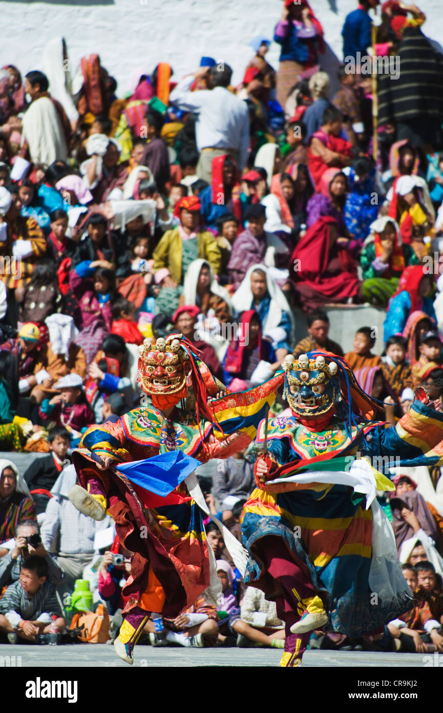 Autumn Tsechu festival at Trashi Chhoe Dzong, Thimpu, Bhutan, Asia ...