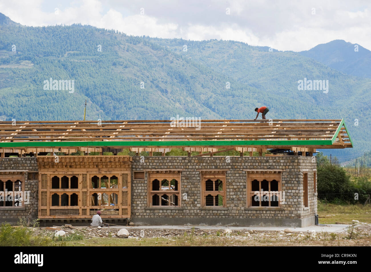 Bhutan house construction hi-res stock photography and images - Alamy