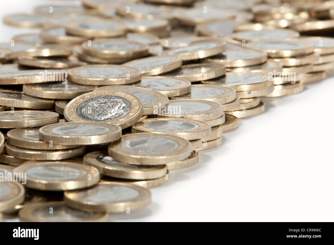Euro-Coins in white background Stock Photo - Alamy
