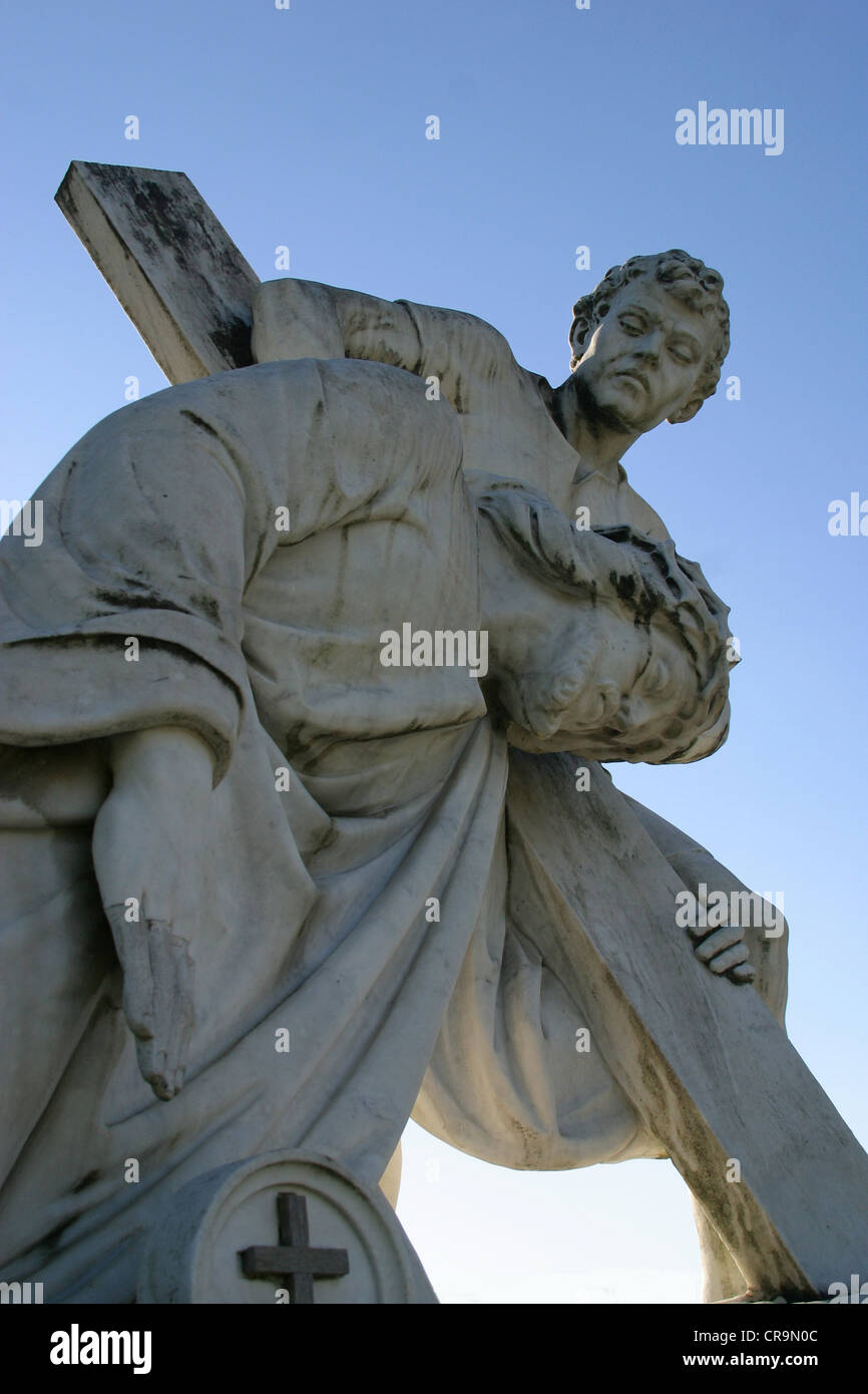 3rd Station of the Cross, Jesus falls the first time Stock Photo - Alamy