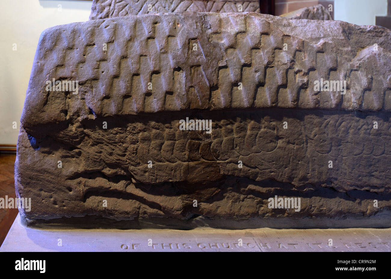 'The Warriors Tomb'. Detail of Viking hogback tombstone. Church of ...