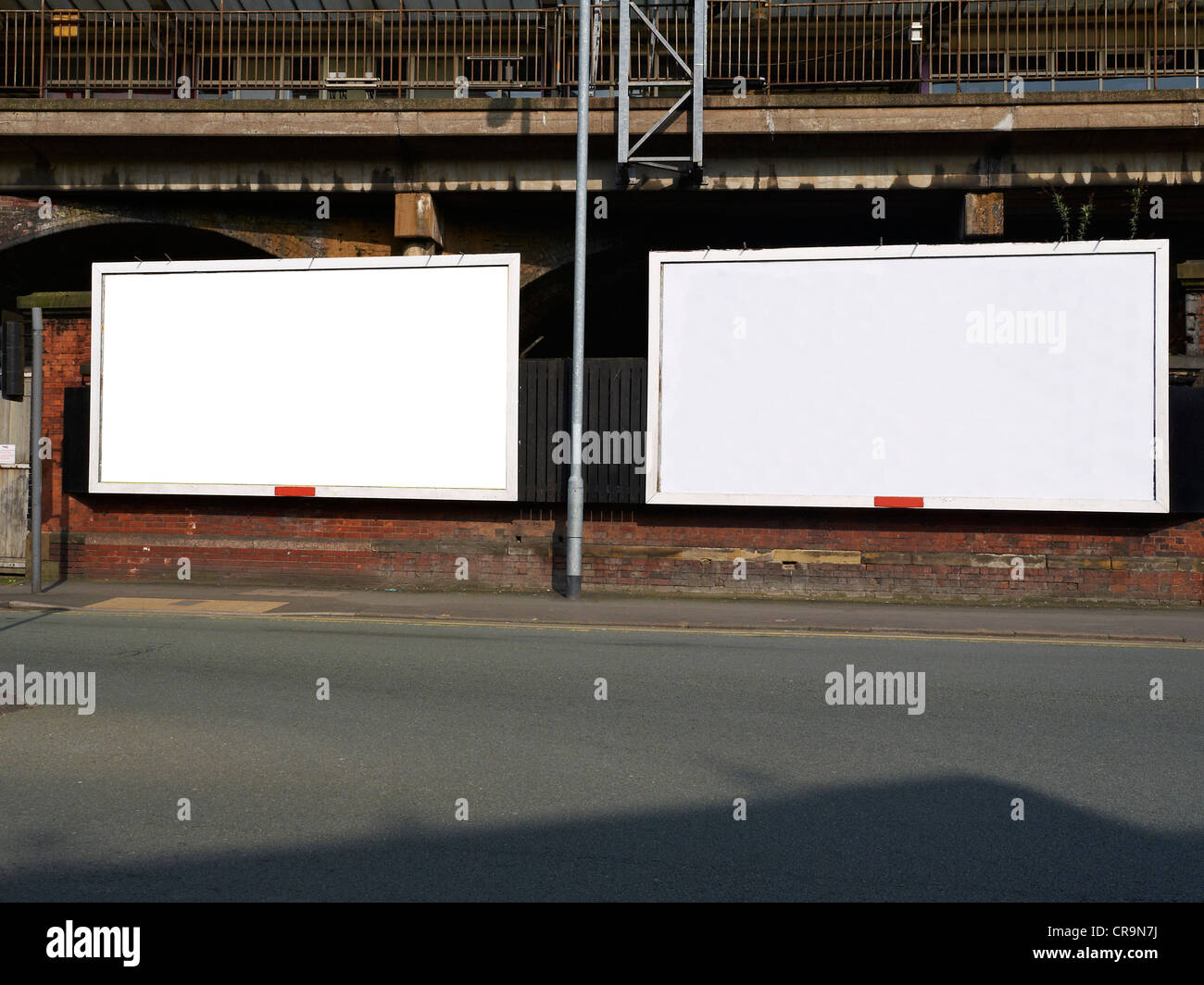 Two blank billboards to fill in your own text or message Stock Photo ...