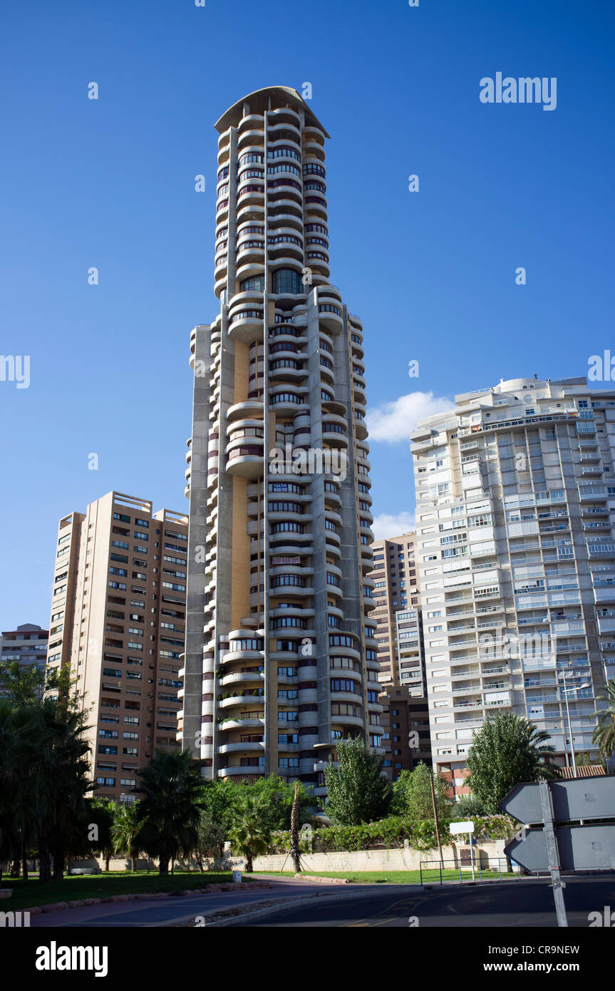 residential tower block in Benidorm, Costa Blanca, Spain Stock Photo ...