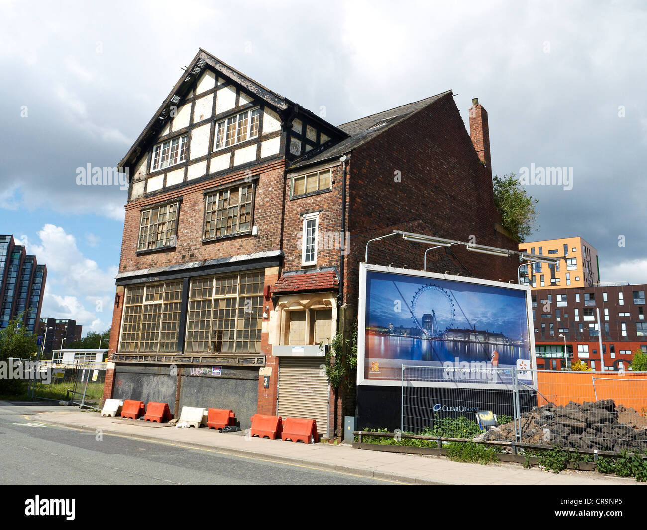 Derelict building with Chips apartments in New Islington Ancoats ... Derelict building with Chips apartments in New Islington Ancoats ...