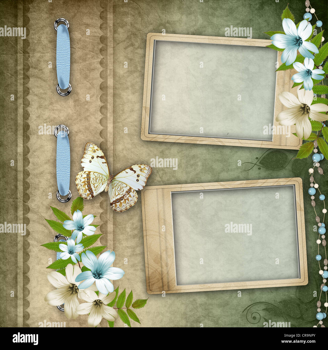 Two frames on vintage background Stock Photo - Alamy