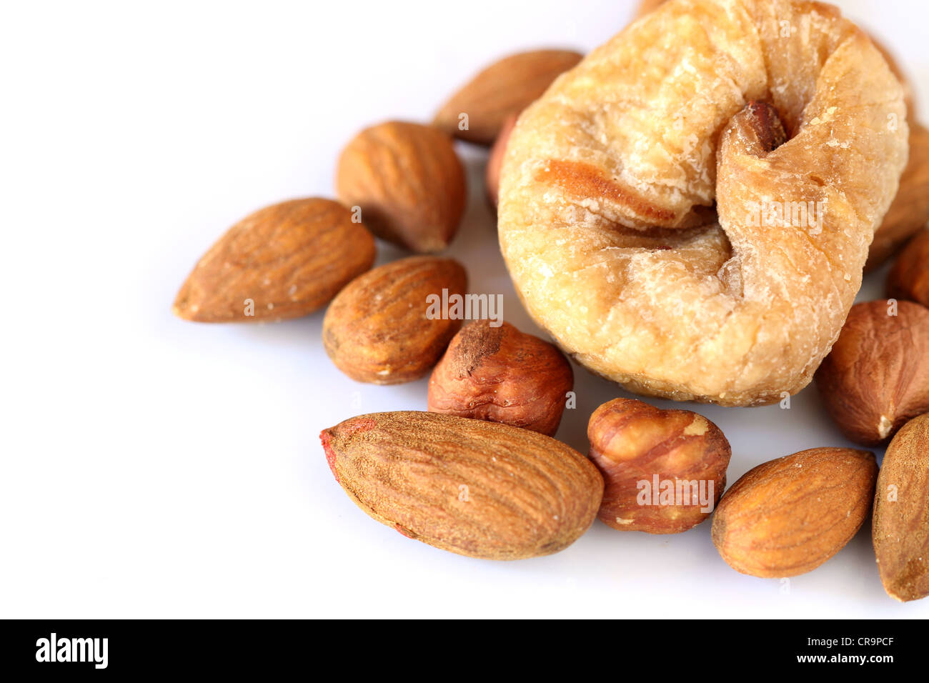 Almonds and dry fig Stock Photo - Alamy