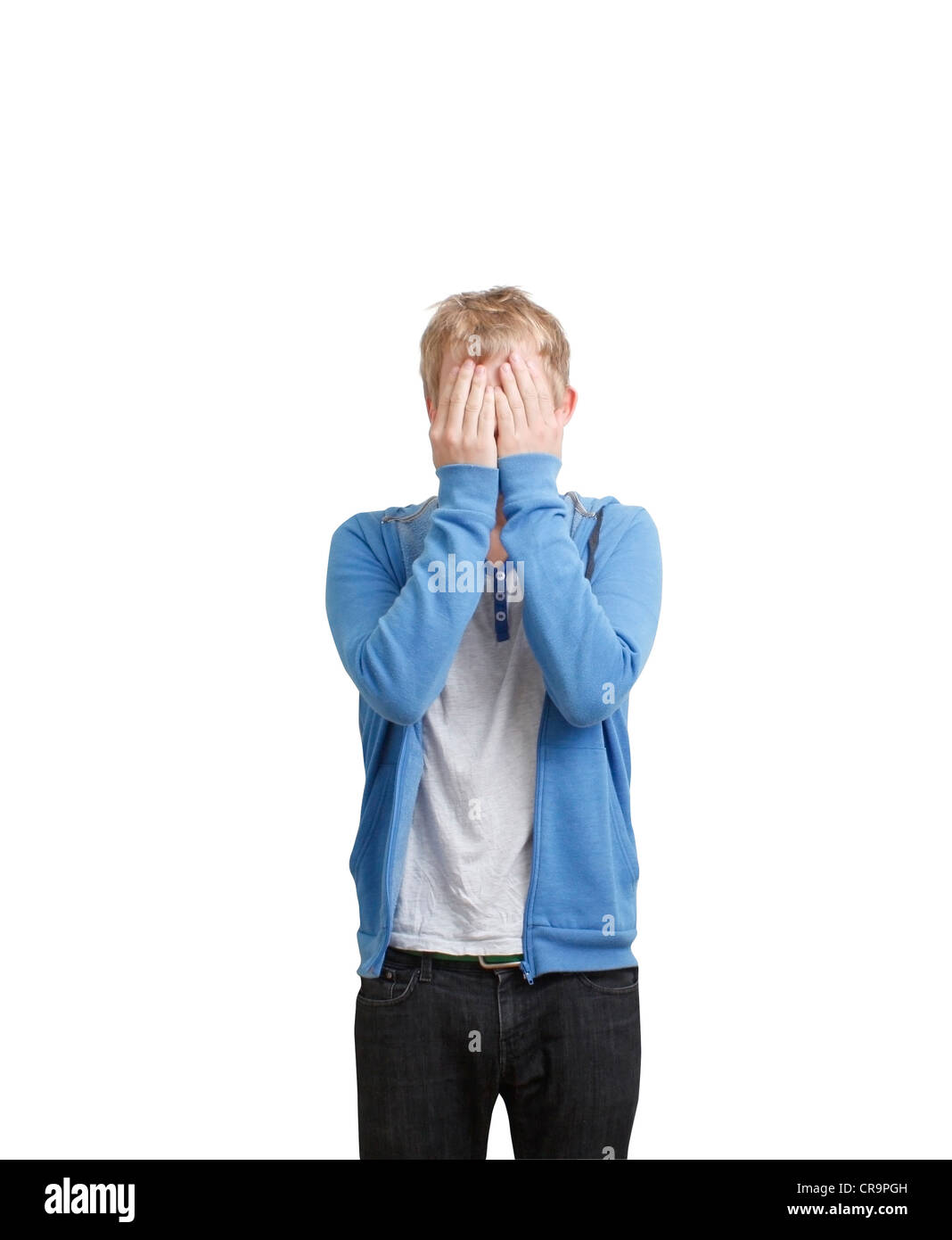 Student hiding face Stock Photo - Alamy