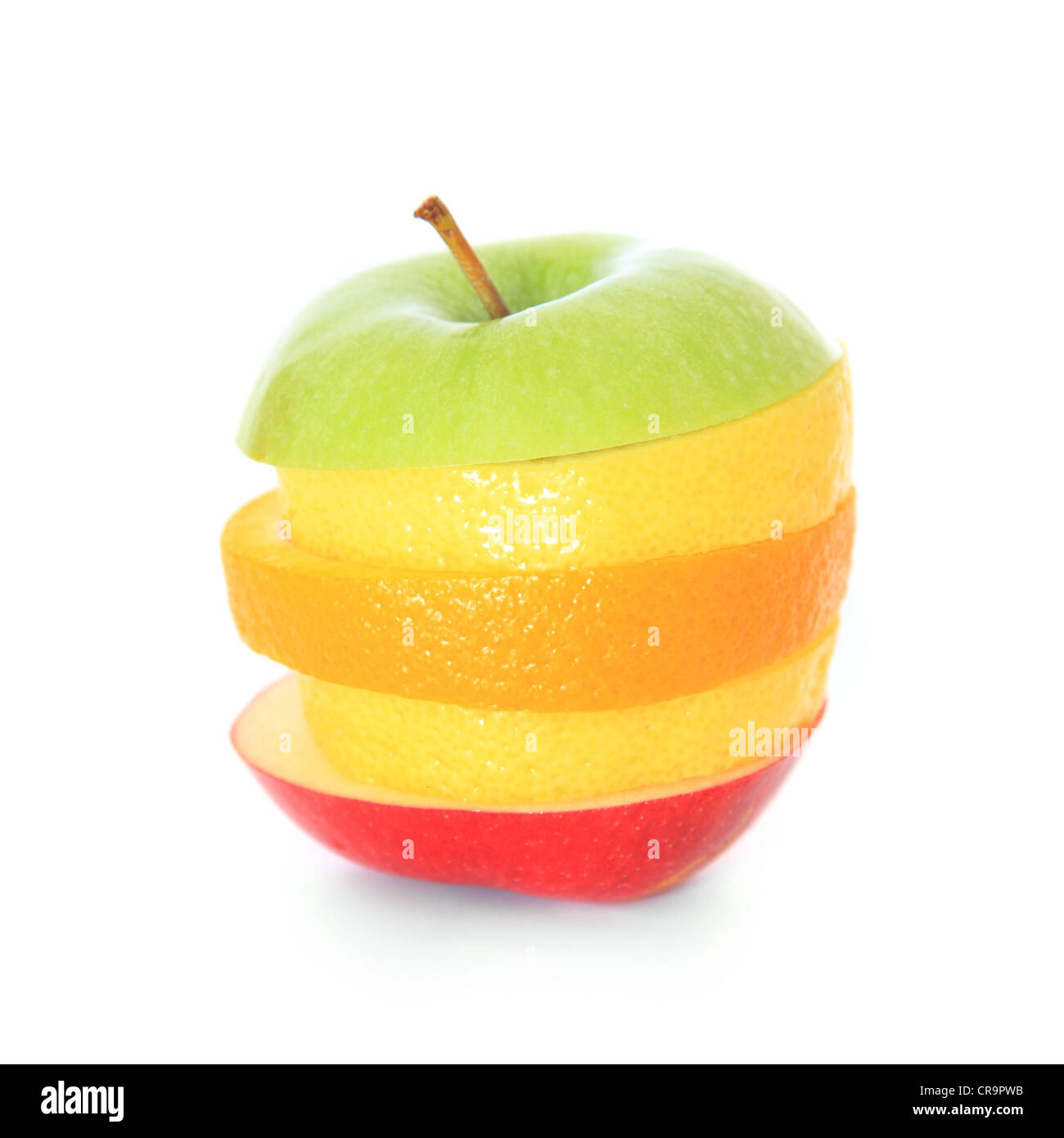 Stack of various fruits. All isolated on white background Stock Photo ...