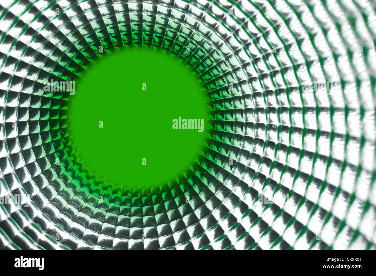 round green point background in silver reflection tunnel Stock Photo ...