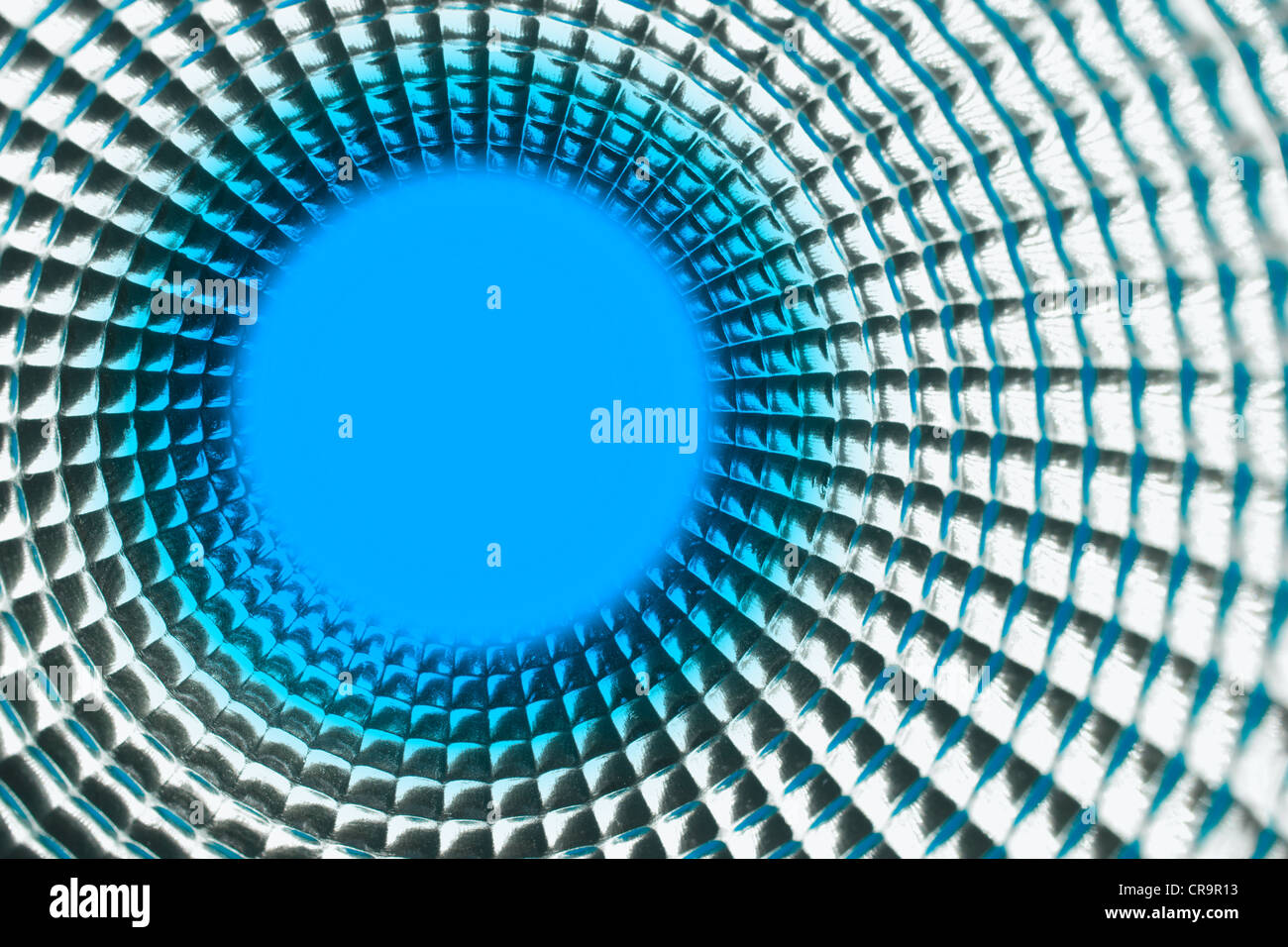 round blue point background in silver reflection tunnel Stock Photo - Alamy