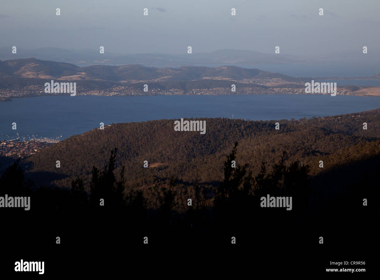Scenic view of Mount Wellington and River Derwent, Hobart, Tasmania ...