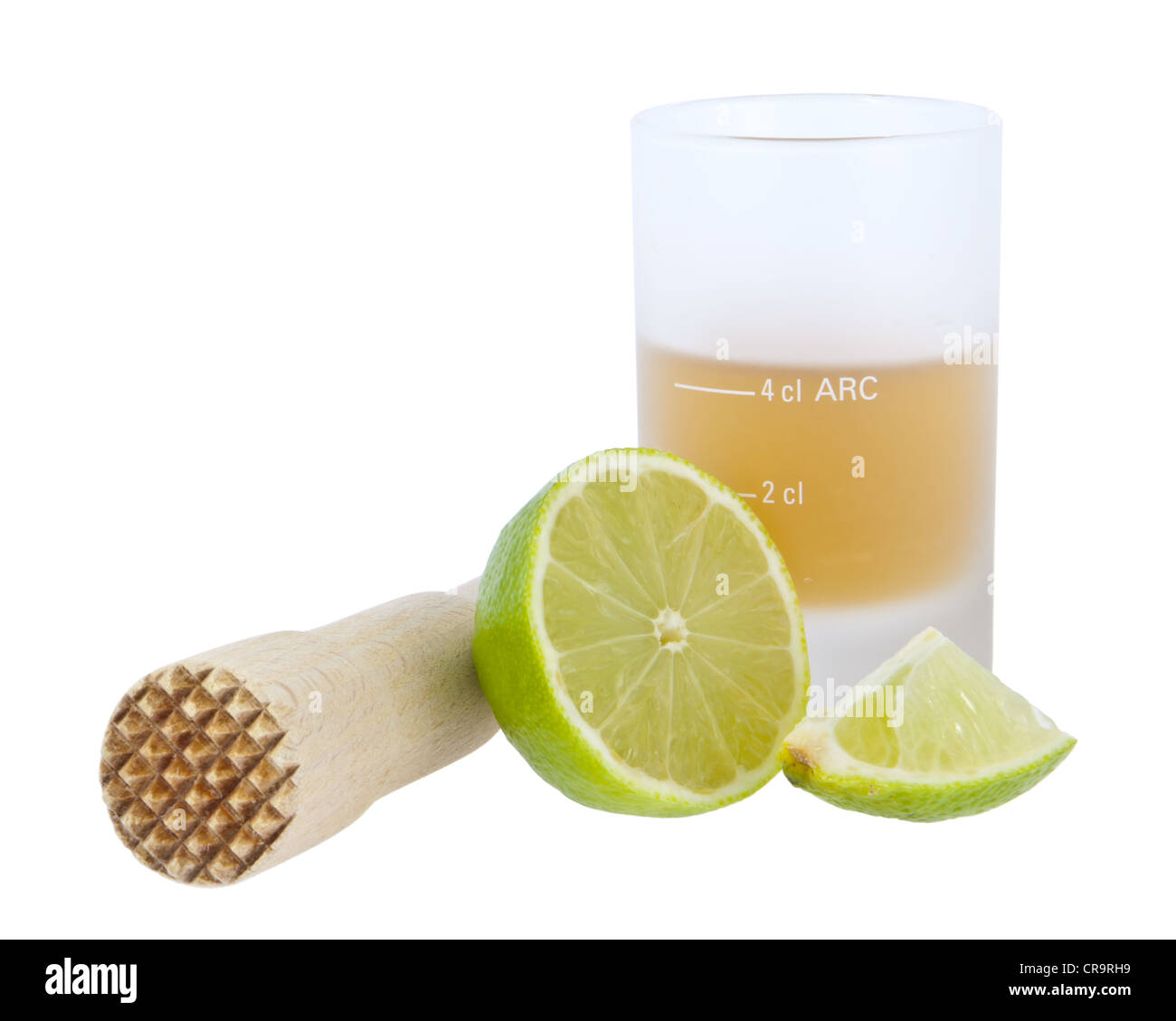 Ingredients for cocktails and drinks isolated on white background Stock ...