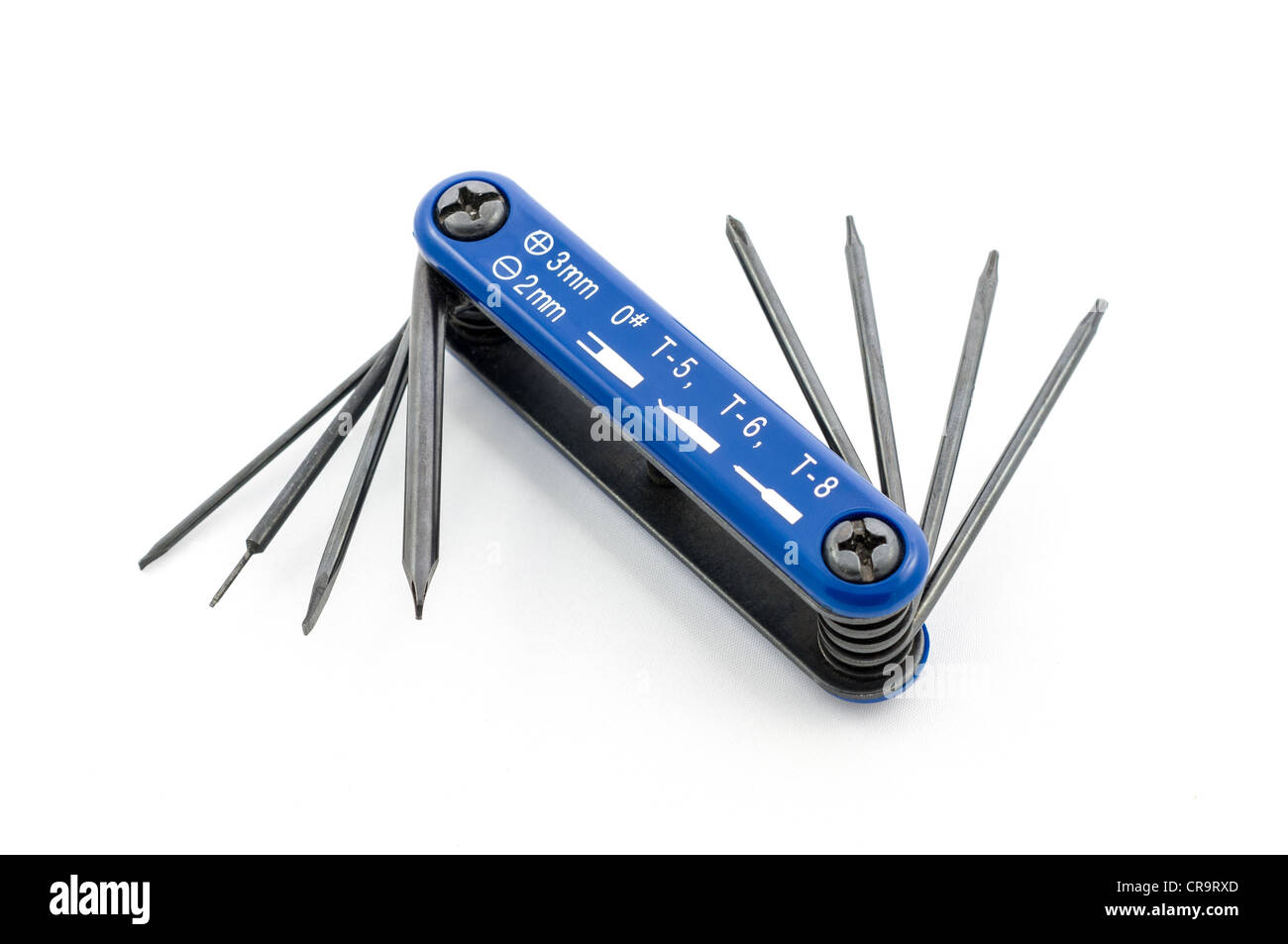 Universal screwdriver toolkit and screws on a white background Stock ...