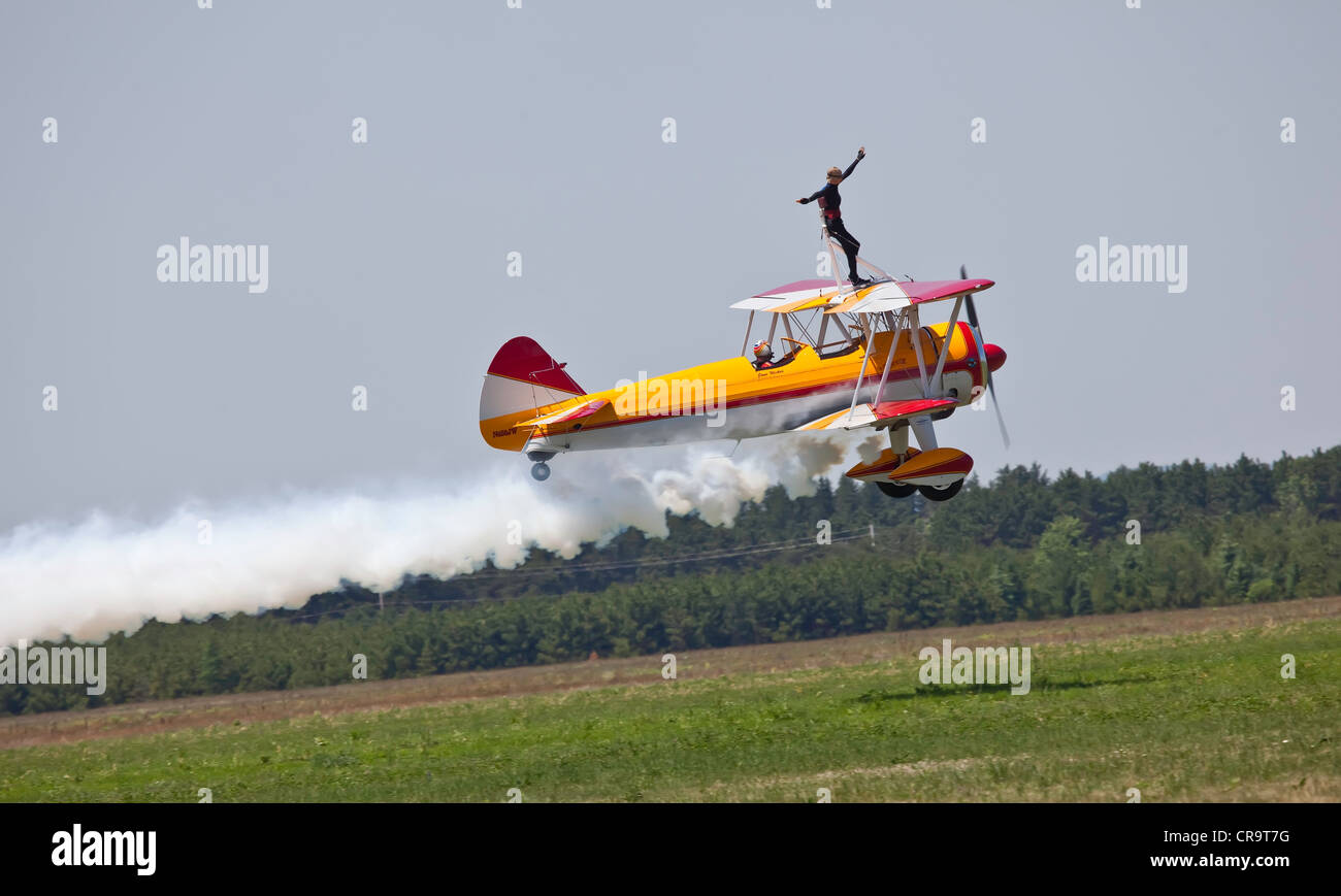 Jane Wicker; barnstorming aerobatic wing walker with her beautiful 450 ...