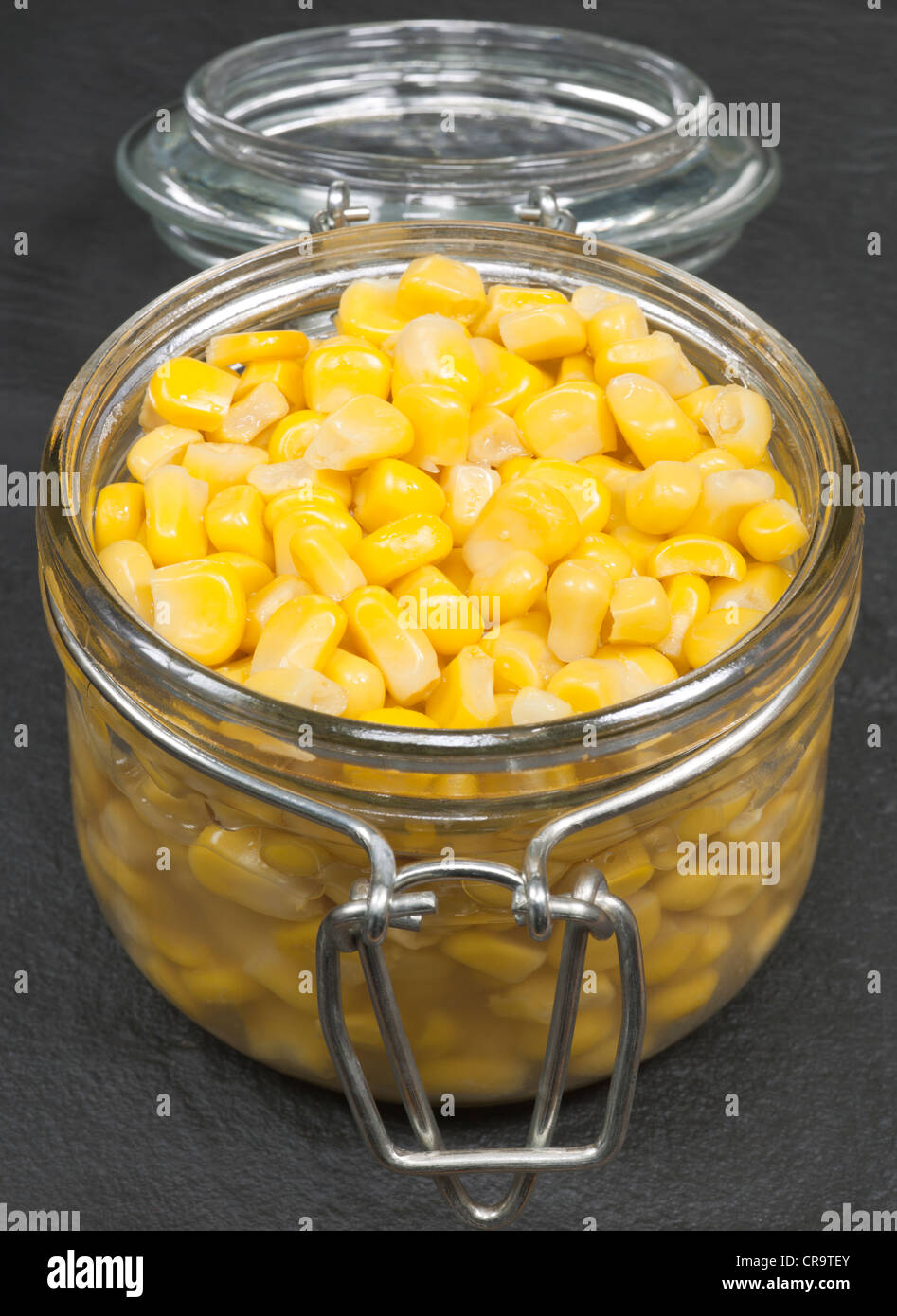 Sweet Corn in Glass Storage Jar Stock Photo - Alamy