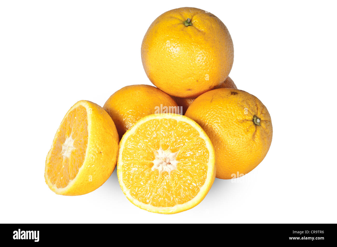Halved Orange isolated on white Stock Photo - Alamy
