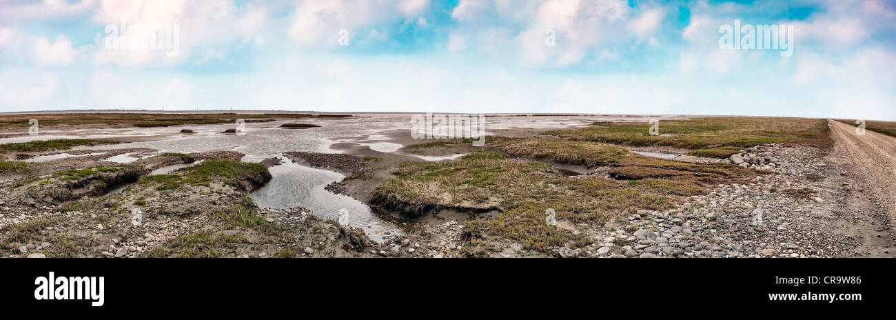 Wadden sea road to the island Mando, Denmark Stock Photo - Alamy