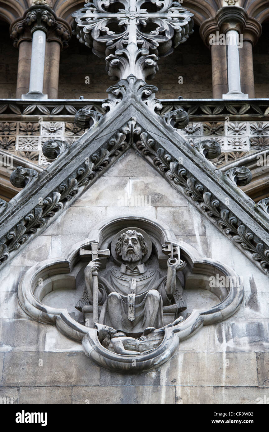 North entrance stone carvings. Westminster Abbey. London. England Stock ...