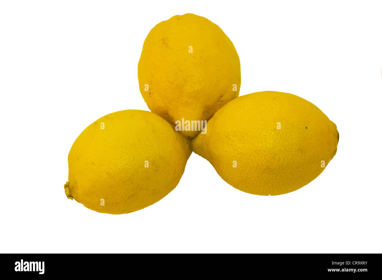 three lemon isolated on white background Stock Photo - Alamy