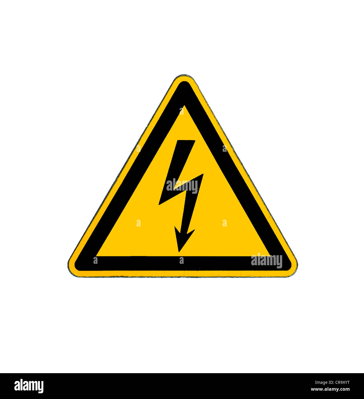 Electrical hazard high voltage sign isolated on white Stock Photo - Alamy