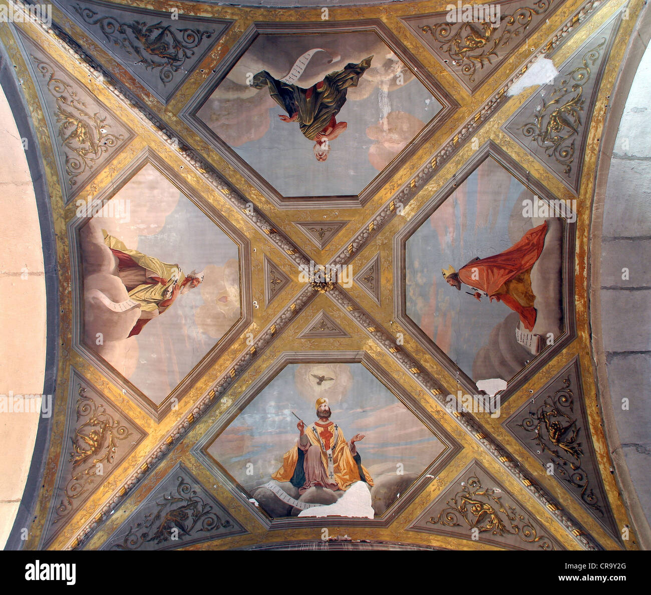 Fresco painting on the ceiling of the church Stock Photo - Alamy