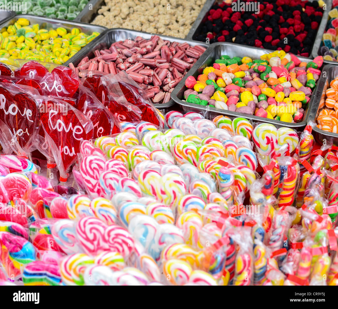 Group of various candies Stock Photo - Alamy
