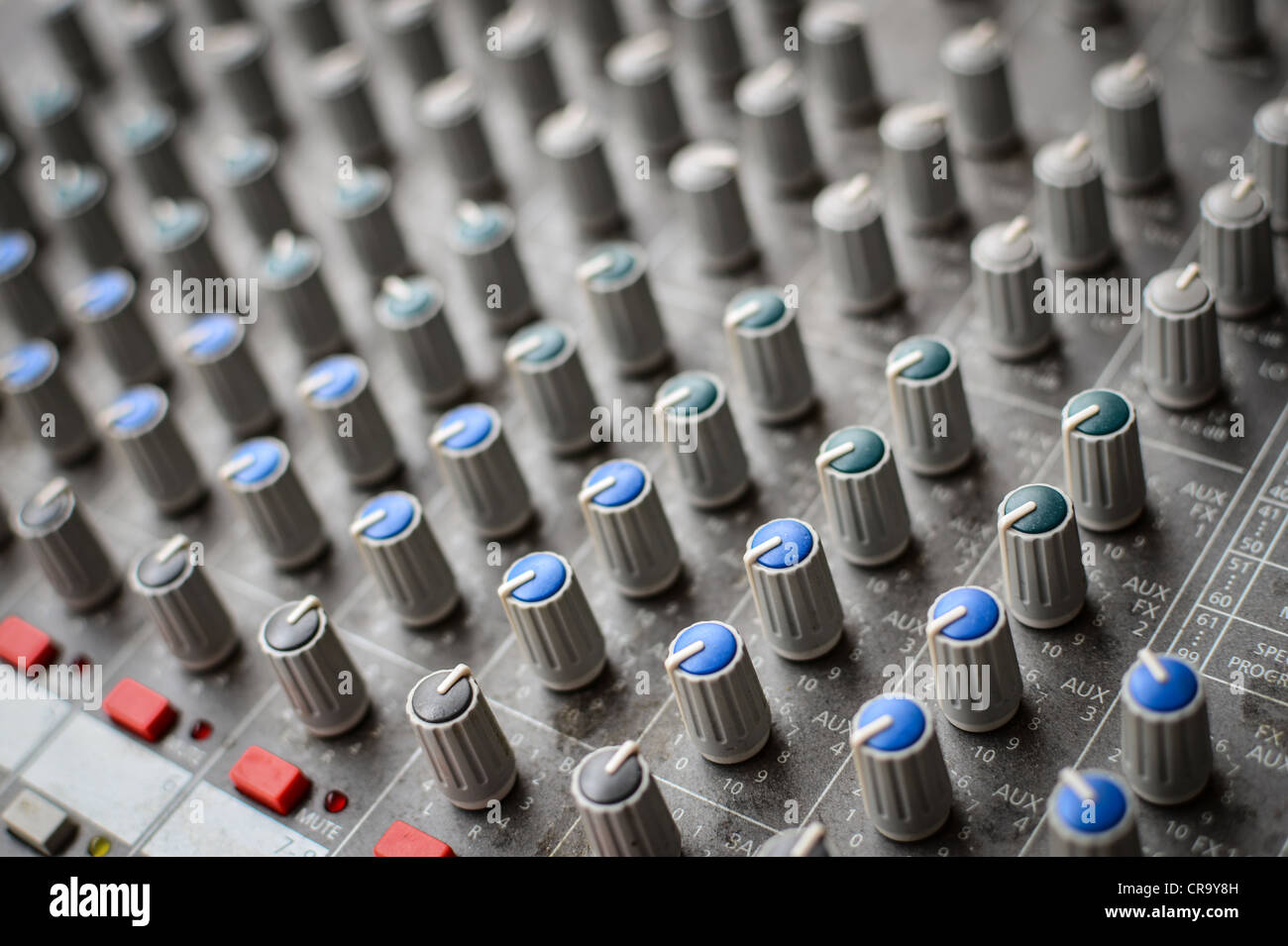 Sound mixer closeup Stock Photo - Alamy