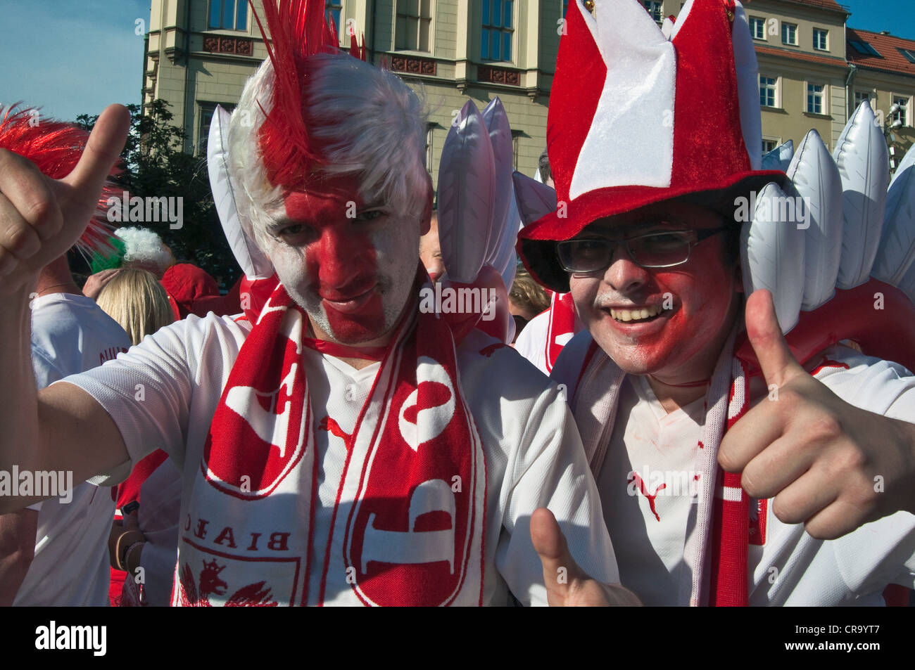 Soccer fans during EURO 2012 Football Championship at Fan Zone at Rynek ...