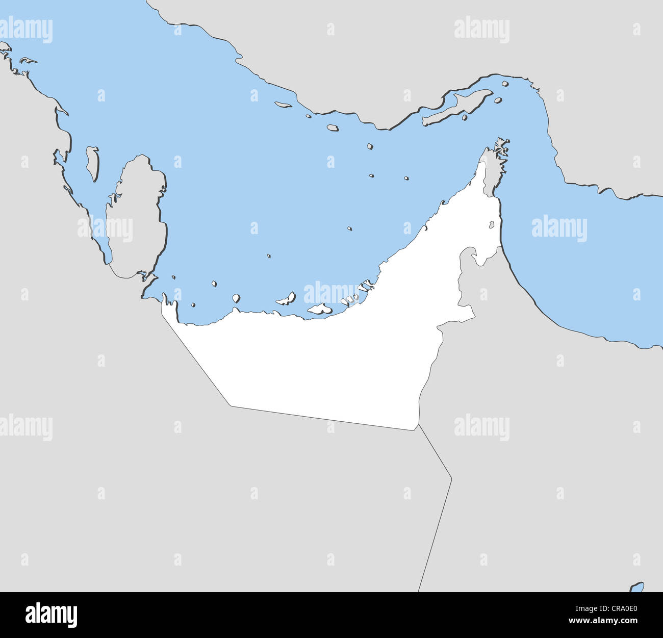 Political map of the United Arab Emirates with the several emerats ...