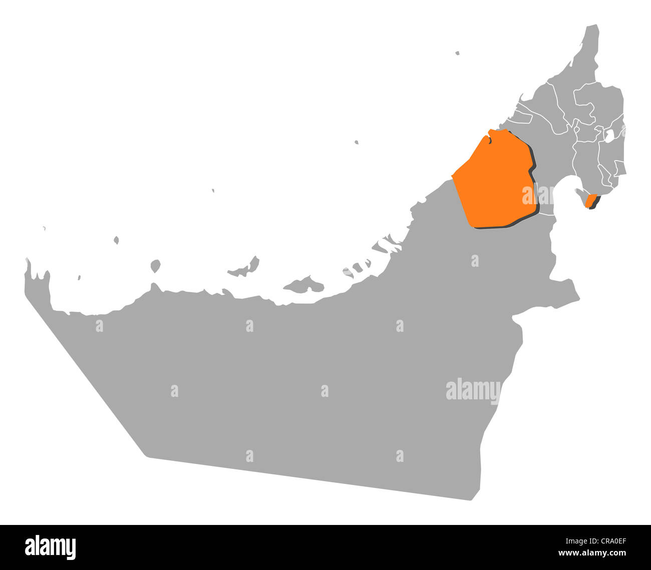 Political map of the United Arab Emirates with the several emirates ...