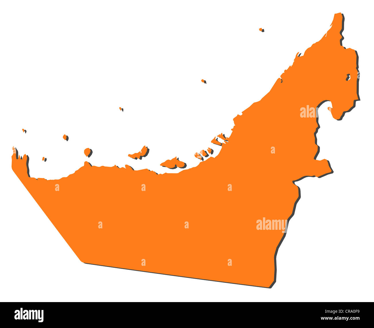 Political map of the United Arab Emirates with the several emerats ...