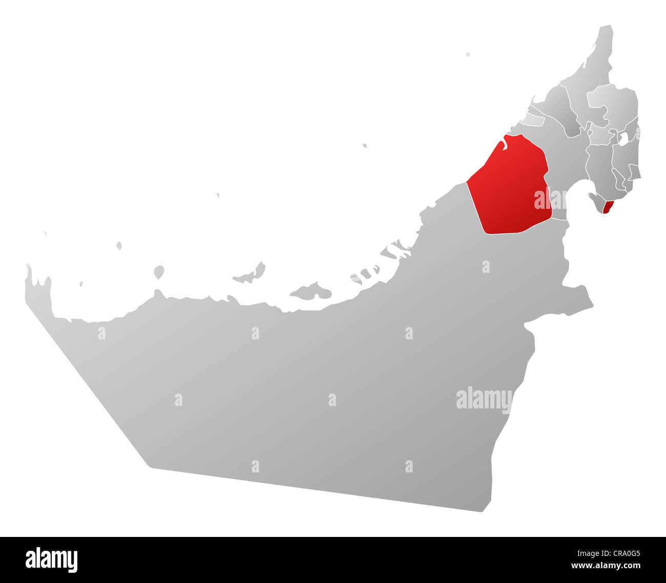 Political map of the United Arab Emirates with the several emirates ...