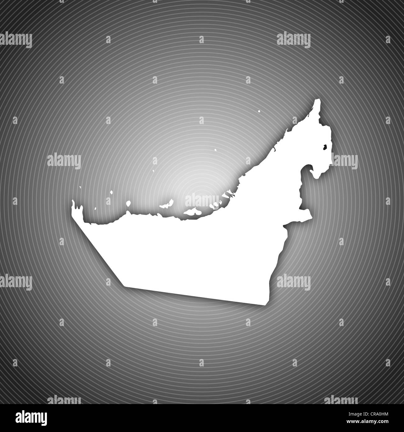 Political map of the United Arab Emirates with the several emerats ...