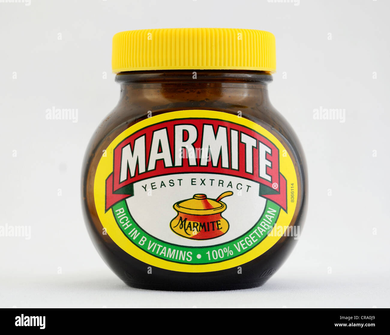 a glass pot of Marmite on a white background Stock Photo - Alamy