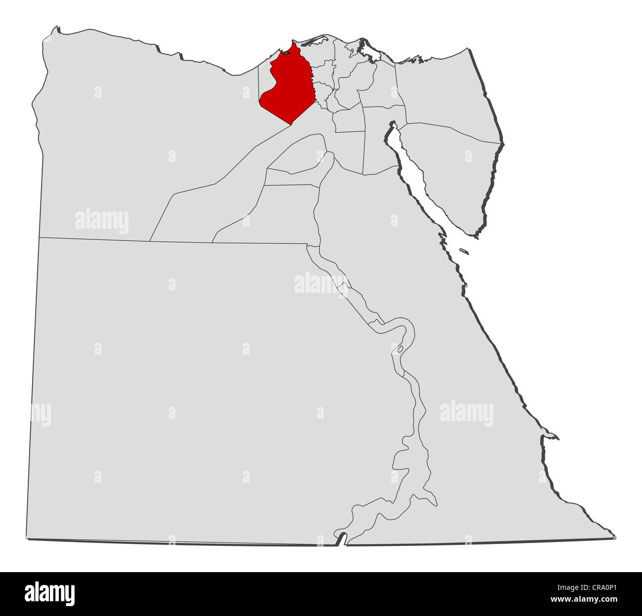 Political map of Egypt with the several governorates where Beheira is ...