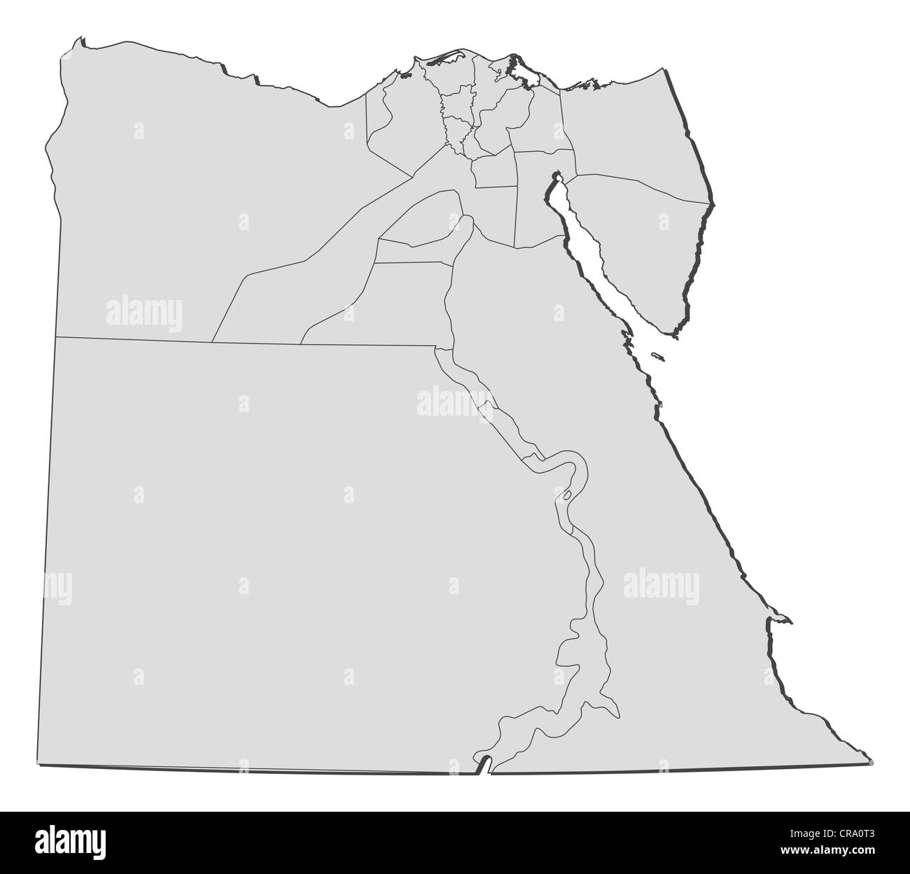 Political map of Egypt with the several governorates Stock Photo - Alamy