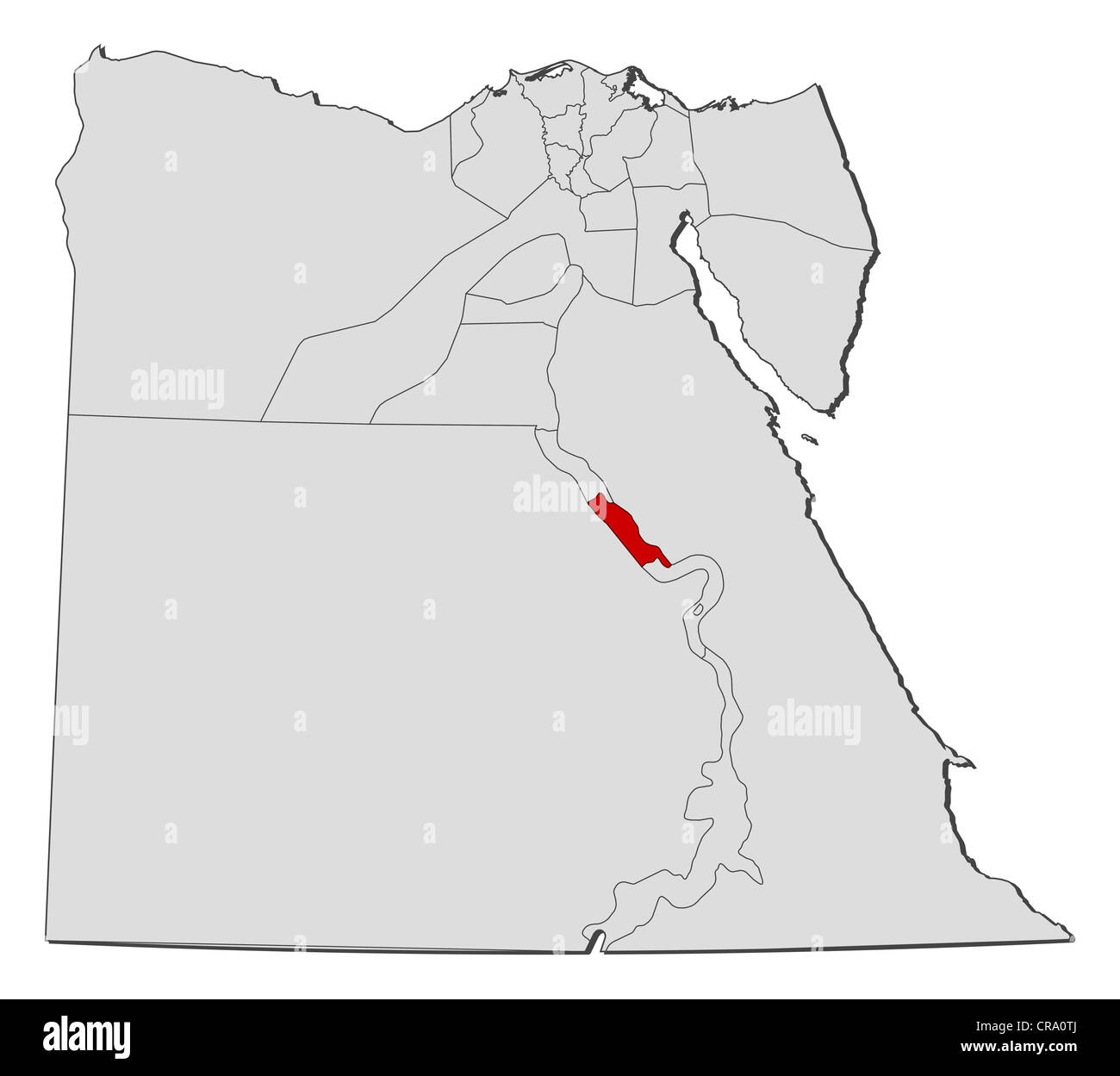 Political map of Egypt with the several governorates where Sohag is ...