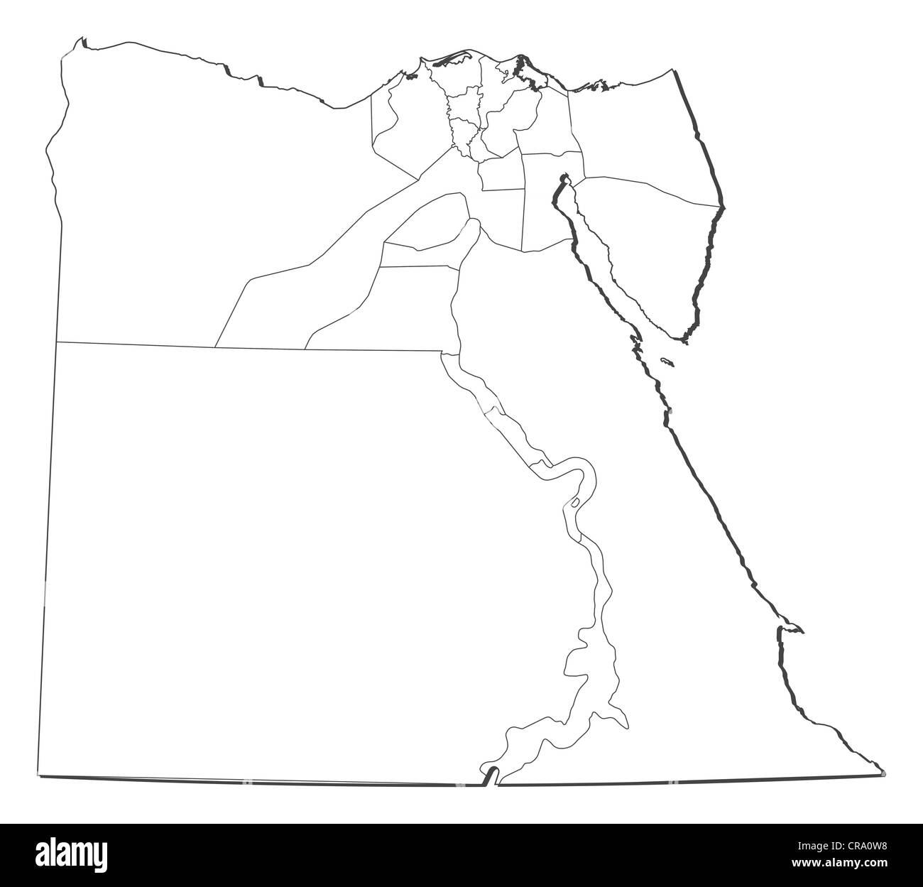 Political map of Egypt with the several governorates Stock Photo - Alamy