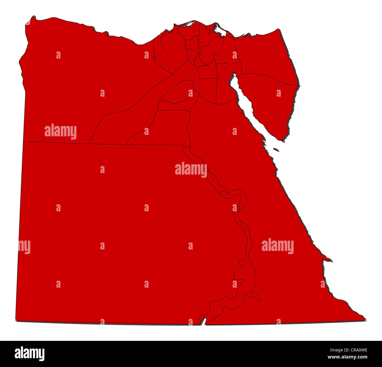 Political map of Egypt with the several governorates Stock Photo - Alamy