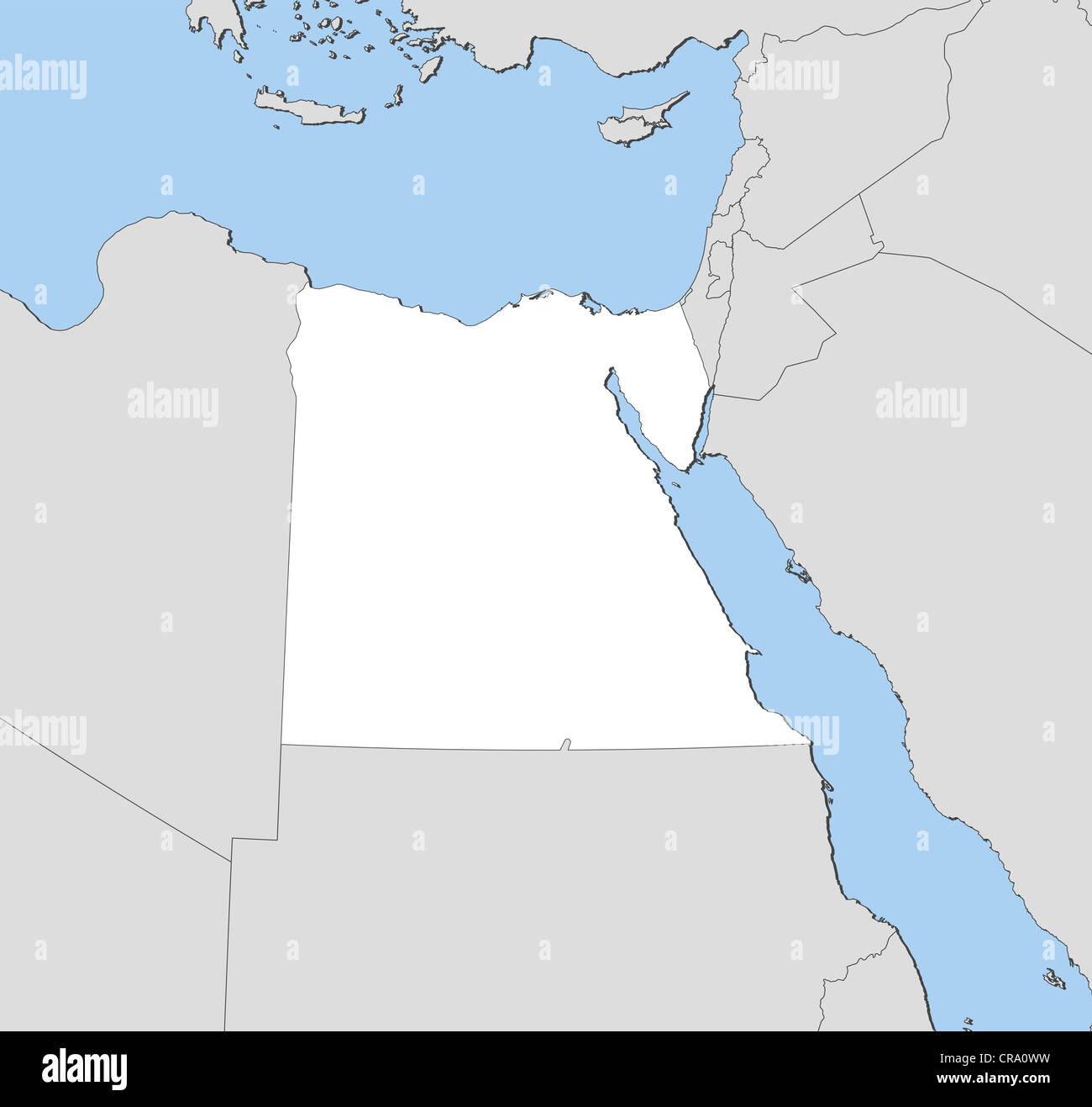 Political map of Egypt with the several governorates Stock Photo - Alamy