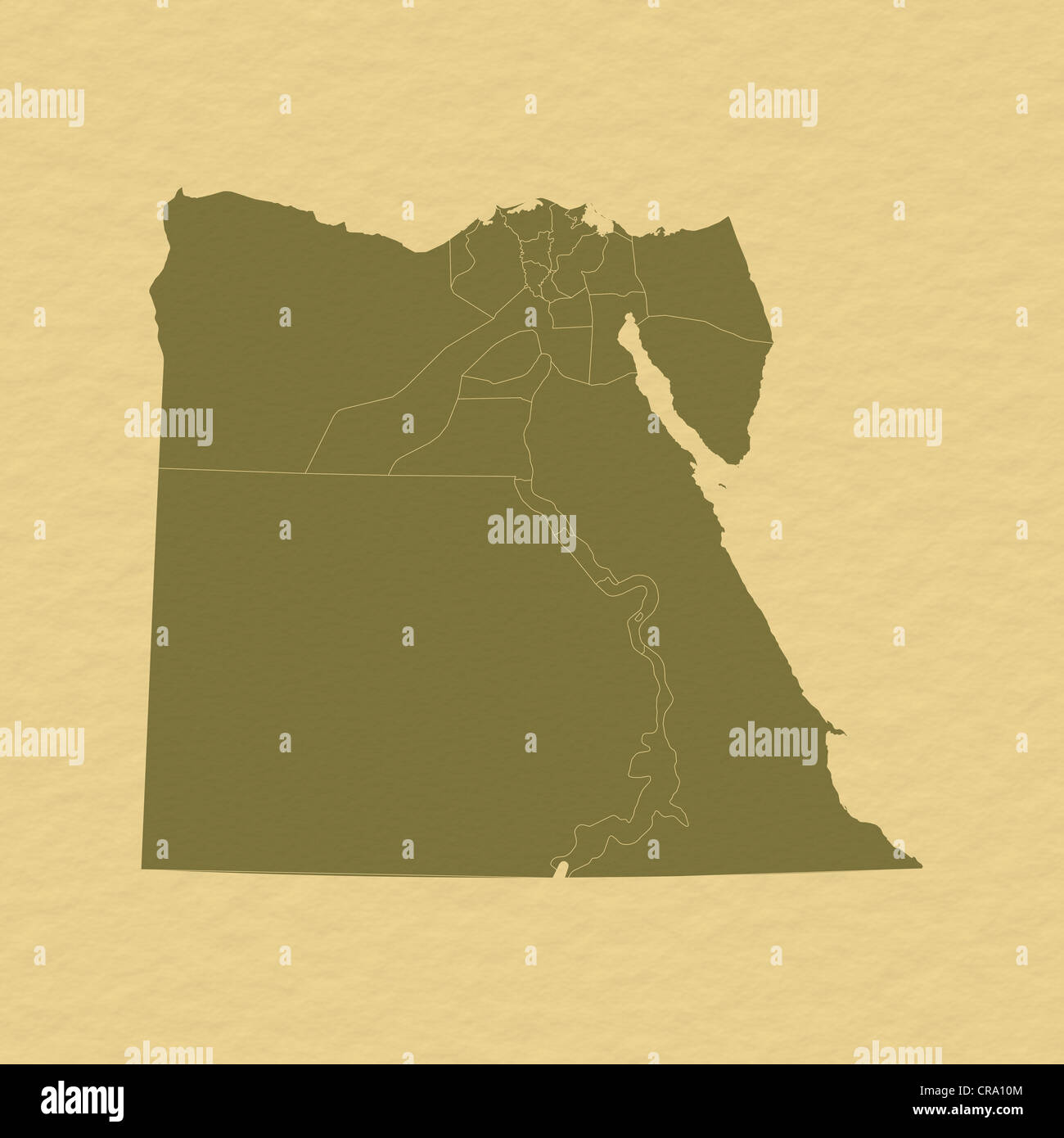 Political map of Egypt with the several governorates Stock Photo - Alamy