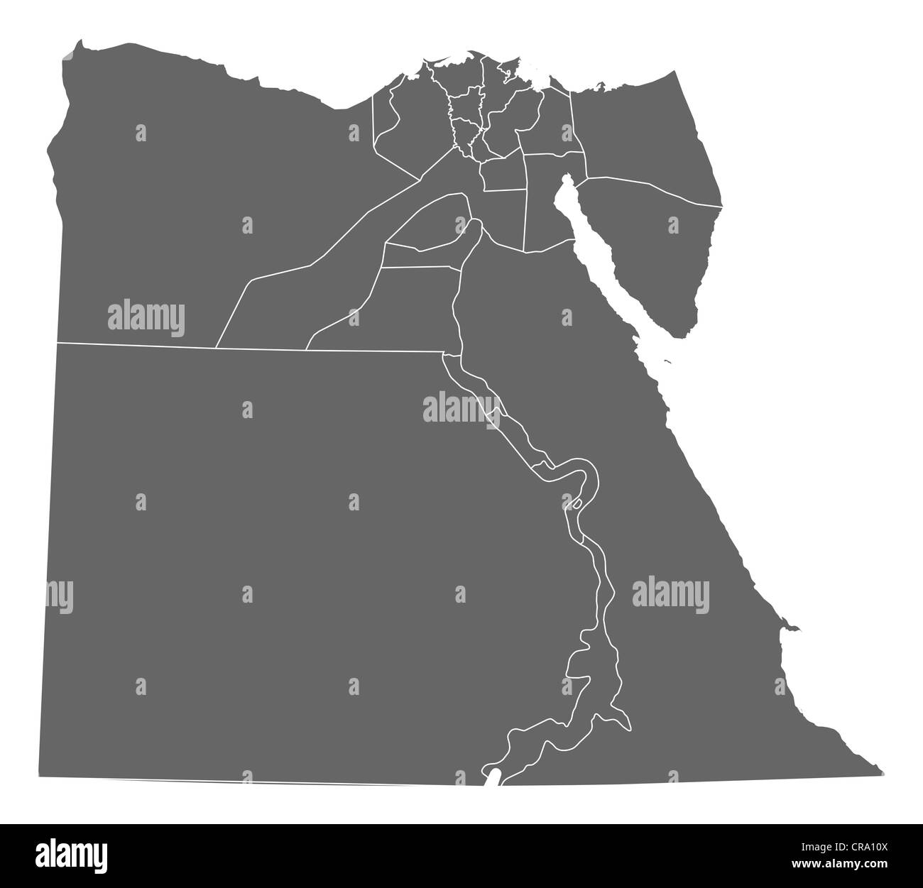 Political map of Egypt with the several governorates Stock Photo - Alamy